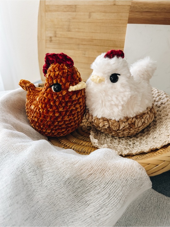 Accents | Handmade Crochet Amigurumi Brown Chicken And Nest | Poshmark